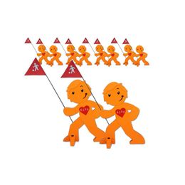 StreetBuddy Warnfigur f&uuml;r Kindersicherheit in Orange, 10-er Pack | Gr.: onesize