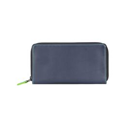mywalit Large Double Zip Around Purse Geldbörse Leder 18 cm in black/pace | Gr.: onesize