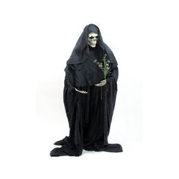 SATISFIRE Halloween formbare Figur Skelett in schwarz - Höhe: 160cm | Gr.: onesize