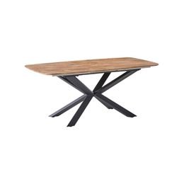 Beliani Ausziehbarer Tisch GAIRDNER in Braun/Schwarz - (W) 90 x (H) 75 x (L) 140 cm | Gr.: onesize