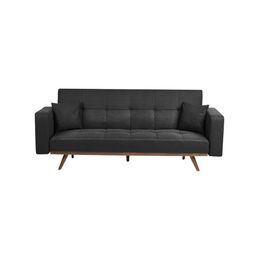 Beliani Schlafsofa HJULBY in Schwarz/Braun - (W) 220 x (H) 90 x (L) 82 cm | Gr.: onesize