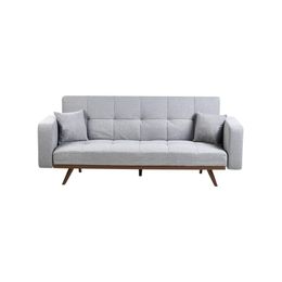Beliani Schlafsofa HJULBY in Grau/Braun - (W) 220 x (H) 90 x (L) 82 cm | Gr.: onesize