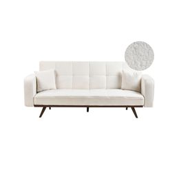 Beliani Schlafsofa HJULBY in Wei&szlig;/Braun - (W) 220 x (H) 90 x (L) 82 cm | Gr.: onesize
