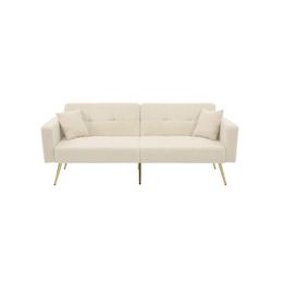 ABRIHOME Schlafsofa mit Bettfunktion und Kissen in Beige | Gr.: onesize