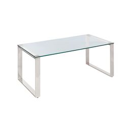 Beliani Couchtisch TILON in Silber/Transparent - (W) 100 x (H) 40 x (L) 50 cm | Gr.: onesize