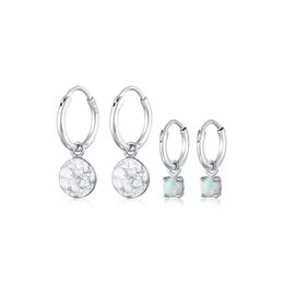 Elli Ohrringe 925 Sterling Silber Pl&auml;ttchen, Schmuckset in Silber | Gr.: onesize