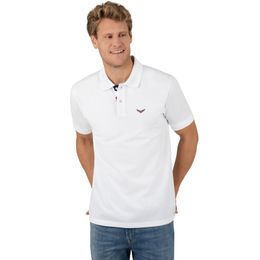 TRIGEMA Herren Poloshirt &raquo;TRIGEMA Poloshirt mit dreifarbiger Knopfleiste&laquo; 1 Stk. wei&szlig; XL