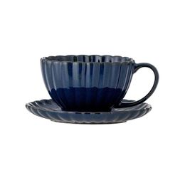 Bloomingville Tasse mit Untertasse LATINA Dunkelblau | Gr.: onesize