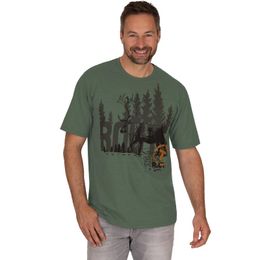 TRIGEMA T-Shirt &raquo;T-Shirt mit Hirsch-Motiv&laquo; 1 Stk. khaki-melange XL XL DELUXE-Single-Jersey