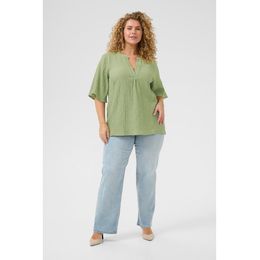 Kaffe curve Kurzarm-Bluse KCmorine Regular fit in Oil Green | Gr.: 54