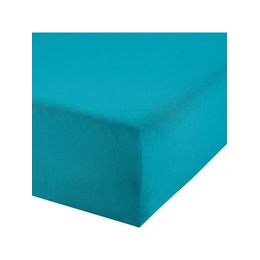 REDBEST Single-Jersey Boxspring-Spannbettlaken Denver in t&uuml;rkis | Gr.: 90x190 cm - 100x200 cm