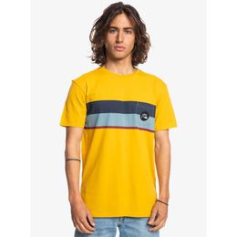 Quiksilver T-Shirt &raquo;Multiply Stripe&laquo; Nugget Gold L L Stoff: Baumwollstoff [160 g/m2]
