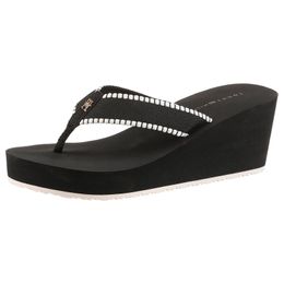 Tommy Hilfiger Dianette &raquo;WEDGE BEACH SANDAL&laquo;, Keilabsatz, Zehentrenner, Sommerschuh mit Logoschriftzug schwarz 36 36 Trendige Dianette mit weichem...
