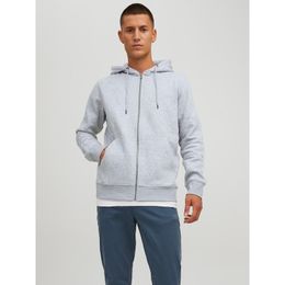Jack & Jones JACK & JONES Kapuzensweatjacke »JJESTAR Basic Hoodie, Eingrifftaschen und angenehmem Materialmix« Kapuze, regular fit, Baumwollmischung hellgrau...