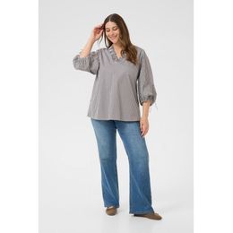 Kaffe curve Langarm-Bluse KCmariana Regular fit in Grey/White Stripe | Gr.: 46