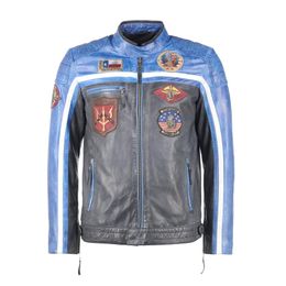 Top Gun Lederjacke 31024850 in schwarz/blau | Gr.: L