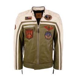 Top Gun Lederjacke 31024850 in olive/tan | Gr.: 3XL