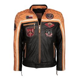Top Gun Lederjacke 31024850 in schwarz/orange | Gr.: L