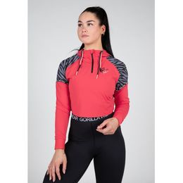 Gorilla Wear Crop-Top-Hoodie - Zion - Rot | Gr.: XL