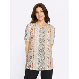 Sieh an! Longshirt in ecru-papaya-bedruckt | Gr.: 46