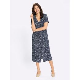 Sieh an! Viskose-Kleid in marine-jade-bedruckt | Gr.: 50