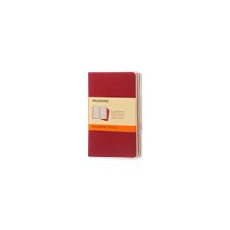 Moleskine Notizhefte 3er Set, mit Kartoneinband, Liniert "Cahier" in Preiselbeerrot | Gr.: XL (19 x 25 cm)