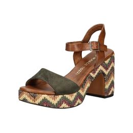 Marco Tozzi High-Heel-Sandalette &raquo;Sandalen Lederimitat/Textil&laquo; Khaki 39 39 Verschluss: Schlie&szlig;e