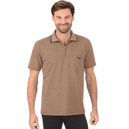 TRIGEMA Poloshirt &raquo;Poloshirt mit Rei&szlig;verschluss&laquo; 1 Stk. nougat-melange M M DELUXE-Piqu&eacute;-Qualit&auml;t