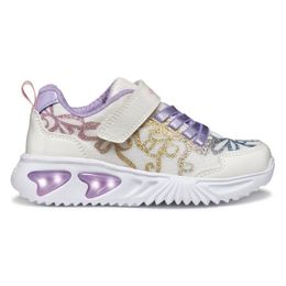 Geox Sneaker &raquo;J ASSISTER GIRL Blinkschuh&laquo;, Klettschuh mit bunt glitzerndem Schleifchen Muster und Blinkfunktion wei&szlig;-multi 24 24 Glitter Sneaker...