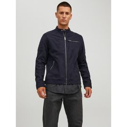 Jack & Jones Jack & Jones Herren Lederimitatjacke &raquo;JJEROCKY in Kunstlederoptik mit Rei&szlig;verschlusstaschen&laquo; ohne Kapuze unifarben, modisch, regular fit, Lederimitat 
