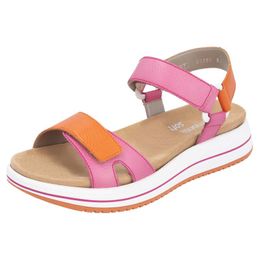 Remonte Riemchensandale &raquo;Elisabeth Hurley-Collection&laquo;, Keilabsatz, Klettschuh, Sandalette mit Plateausohle pink-orange 38 38 Bequeme Sandale mit...