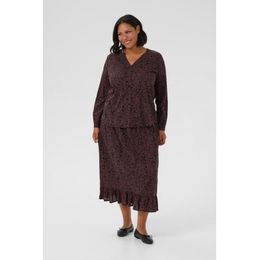 Kaffe curve Langarm-Bluse KCbella Regular fit in Fudge/Black Flower Print | Gr.: 48