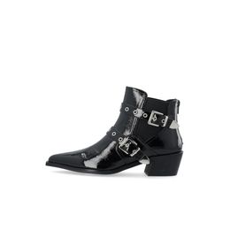 Bianco Stiefeletten mit Schnallen in BlackPatent | Gr.: 39
