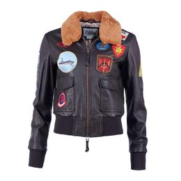 Top Gun Lederblouson TG20212520 in braun | Gr.: M