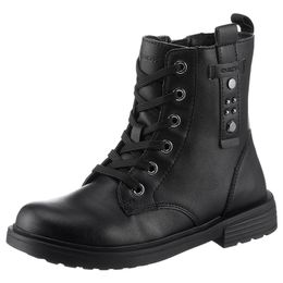 Geox Schnürboots »J ECLAIR GIRL M« Bikerboots, Winterstiefel, Boots mit modischem Blockabsatz schwarz 27 27 Bequeme Schnürboots mit praktischem...