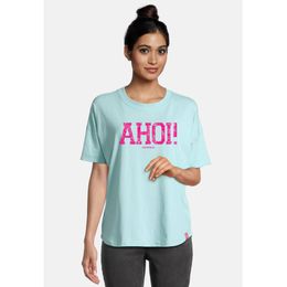 Salzhaut Shirt LEEV-AHOI in Aqua-Neon Pink | Gr.: L