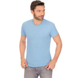 TRIGEMA T-Shirt »Slim Fit T-Shirt aus DELUXE Baumwolle« 1 Stk. iceblue-melange M M DELUXE-Single-Jersey