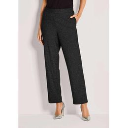 Madeleine Mode MADELEINE Stretch-Stoffhose mit Glanzakzenten in schwarz / silberfarben | Gr.: 34