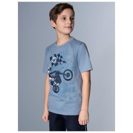 TRIGEMA T-Shirt »T-Shirt mit lässigem Motocross-Print«, 1 Stk. pearl-blue 140 140 Single-Jersey