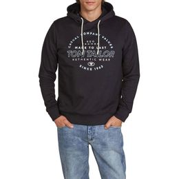 Tom Tailor Pullover Printed Hoodie in Schwarz | Gr.: M