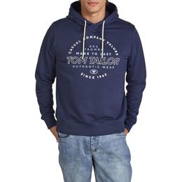 Tom Tailor Pullover Printed Hoodie in Blau | Gr.: 3XL