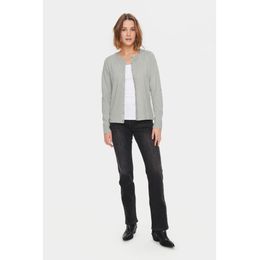 Saint Tropez Strickjacke A8661, Classic fit in Pearl Grey Mel | Gr.: L