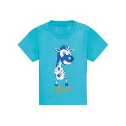 TRIGEMA M&auml;dchen T-Shirt &raquo;TRIGEMA T-Shirt mit lustigem Zebra-Printmotiv&laquo; 1 Stk. blau 80