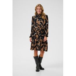 Kaffe Kleid KAlinda Loose fit in Toasted Coconut/Black Flower | Gr.: 40