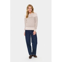 Saint Tropez Strickpullover MilaSZ Gerade Passform in G.Morn Atmos Shimmer Stripe | Gr.: XL