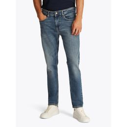 Tommy Jeans Slim-fit-Jeans &raquo;Austin Slim Tapered&laquo; zum Kn&ouml;chel hin schmaler werdende Jeans mit mittlerer Leibh&ouml;he Dark Denim Obermaterial: 99%...