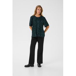 Kaffe Kurzarm-Bluse KAlila Regular fit in Dark Green Sequin | Gr.: XS