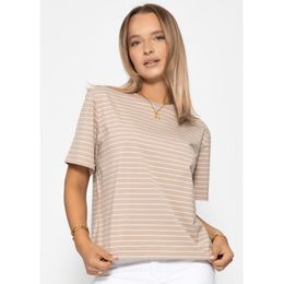 SASSYCLASSY Gestreiftes T-Shirt in Braun | Gr.: L