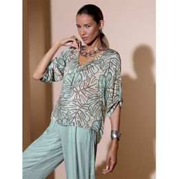 CR&Eacute;ATION L creation L Druckbluse in kalkmint-champagner-bedruckt | Gr.: 40