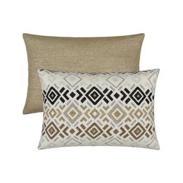 Erwin M&uuml;ller Erwin M&uuml;ller Jacquard Kissenh&uuml;lle 2er-Pack York in beige | Gr.: 40 x 40 cm